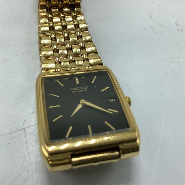 Vintage Seiko 7N29-5B29 Gold Tone Rectangular Mens Quartz Watch | WatchCharts Marketplace