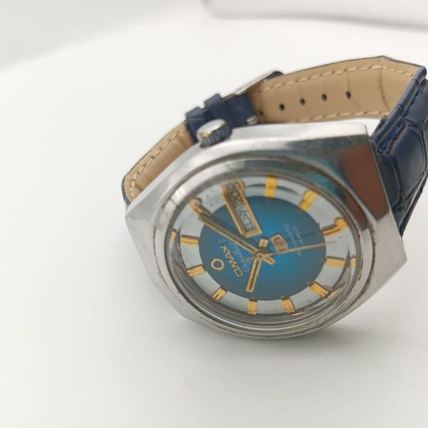 [WTS] vintage Omax 5 Crystal 21 Jewels Automatic Blue White Double Dial ...