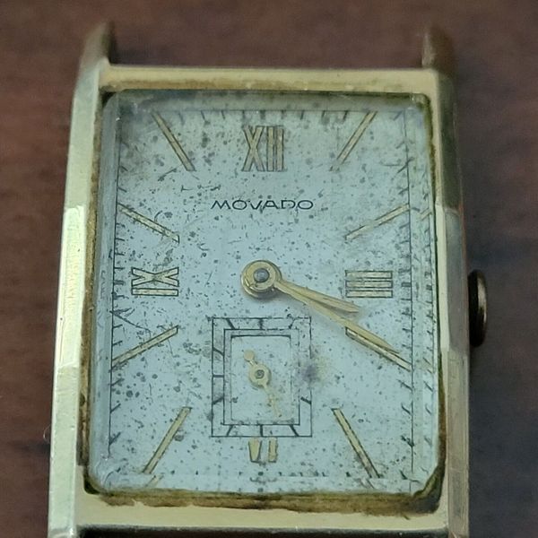 1945 Vintage 14K Movado Gold Curvex Rectangular Case Movement Cal 375 ...