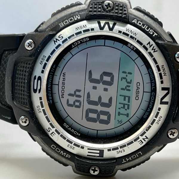 Casio SGW-100 5 Alarms World Time Compass Thermometer Twin Sensor 200 Meter Blk | WatchCharts ...
