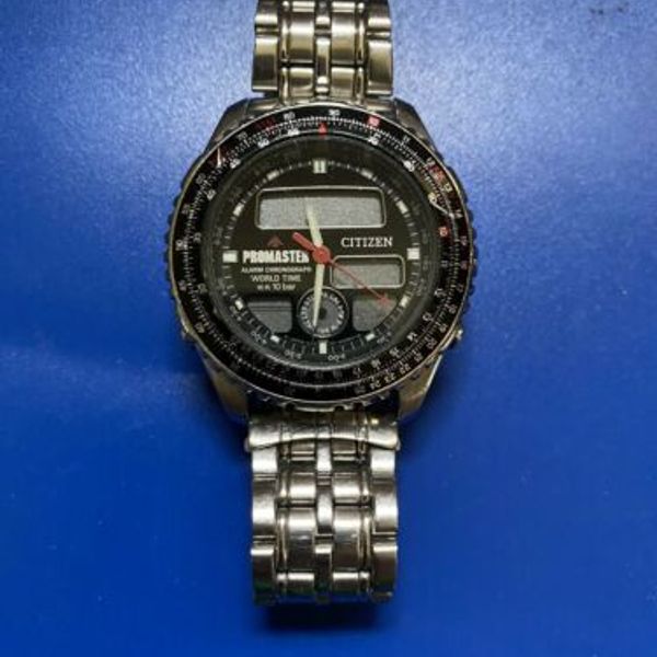Citizen Promaster Alaram Chronograph World Time C420 Not Working JAPAN ...