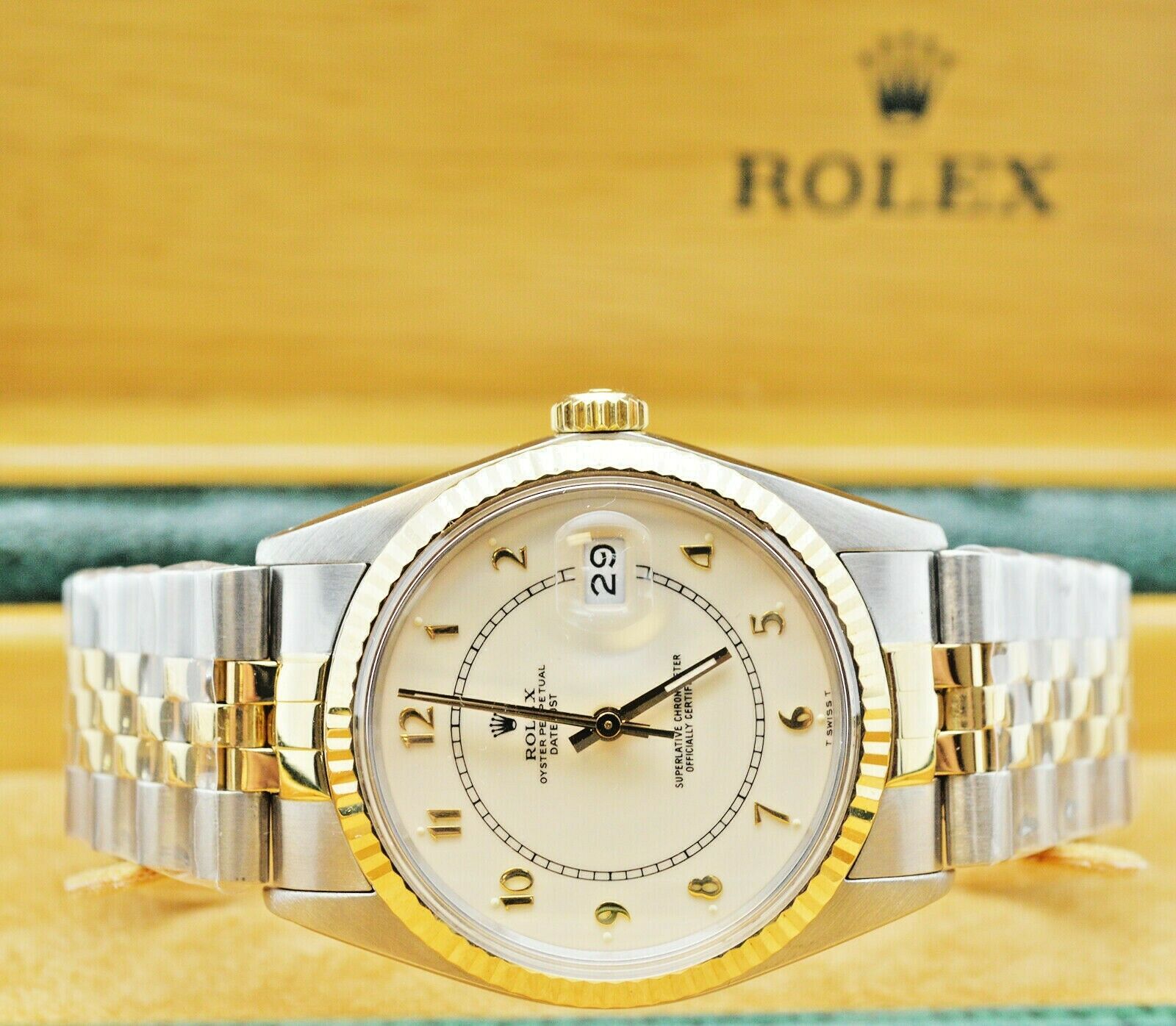 Rolex Datejust 16013 2-Tone SS & 18K Yellow Gold with enamel "boiler ...