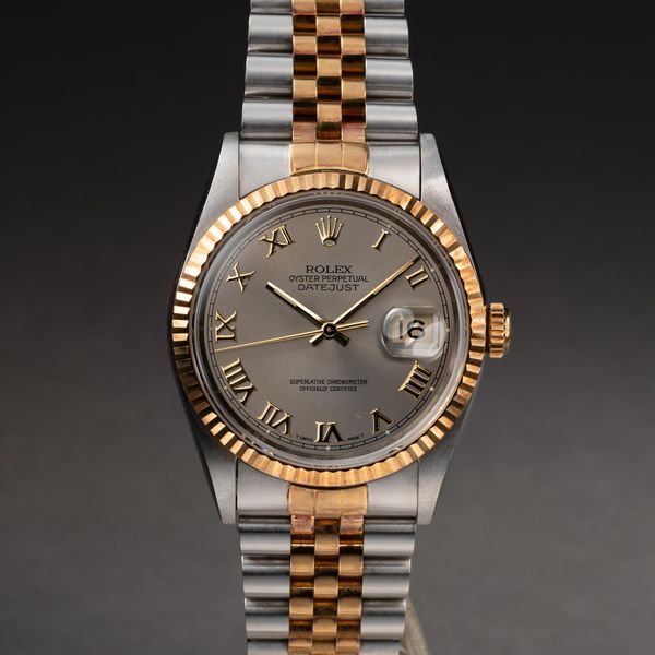 FS: 1994 Rolex Two-Tone DateJust 16233 Grey Roman Numeral Dial ...