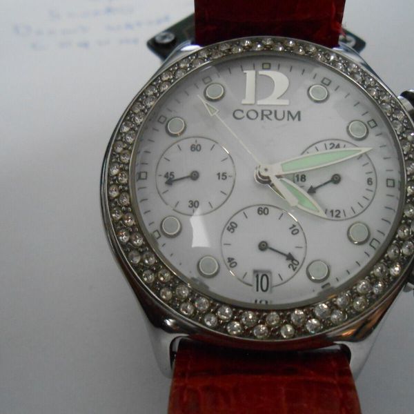 Corum Watch With Red Leather Vera Pelle Band "New Battery ...