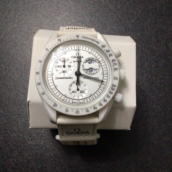 Swatch Omega Moonswatch Mission To The Moonphase White Snoopy Full Moon ...
