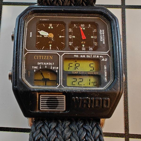 Vintage Citizen 8982 Thermometer WR100 Watch from the 1980s ...