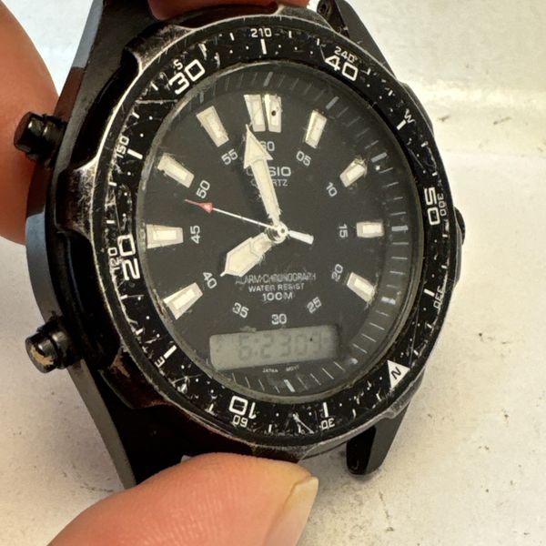 Casio Men AMW-320R "Arnie" Divers Alarm Chronograph Ana Digi Watch *BAD ...