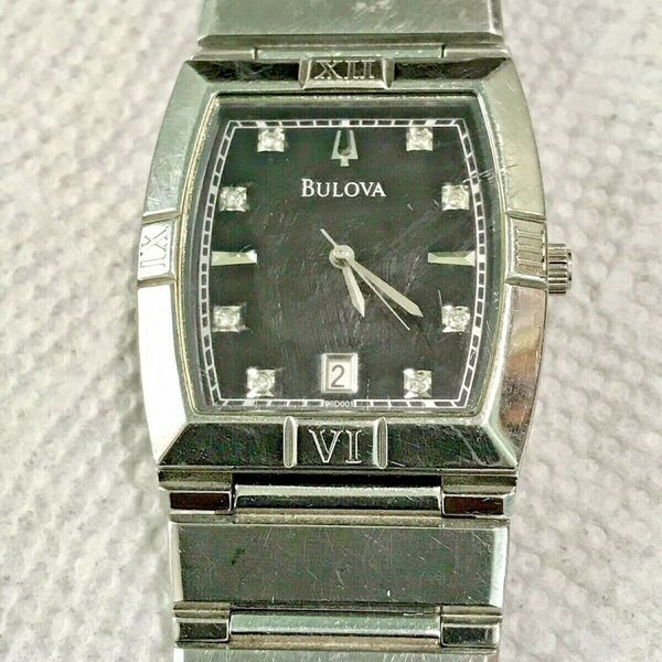 Vintage Bulova Men's Tank Style Quartz Watch A8 C8671381 Original Band ...