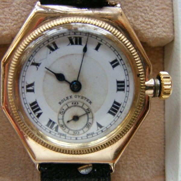 VINTAGE 1920's RARE ROLEX GOLD OCTAGONAL OYSTER WATCH | WatchCharts ...
