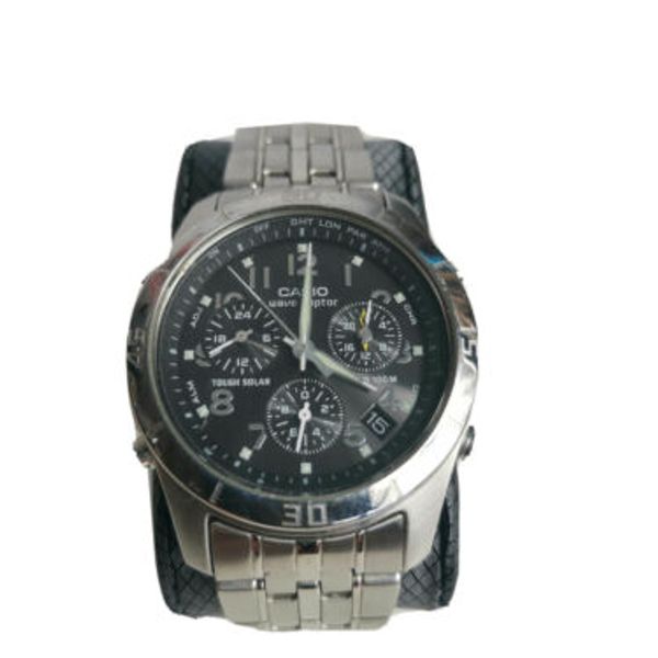 Casio Wave Ceptor Solar Stainless Steel Silver Men’s Wristwatch 4351 ...