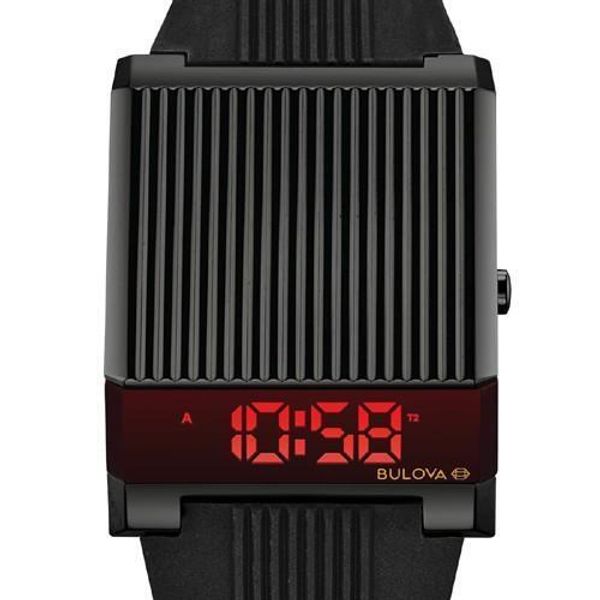 BULOVA 98C135 Archive Series Computron LED Digital Watch Black CIGAR ...