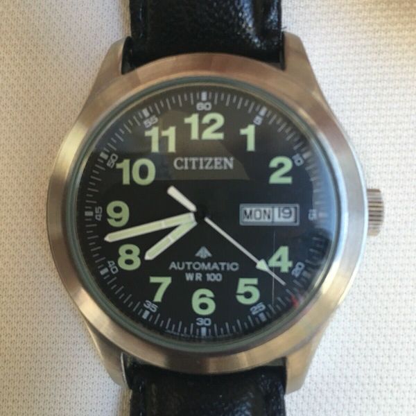 CITIZEN PROMASTER NH6050-02E AUTO DAY-DATE FIELD WATCH + NEW LEATHER ...