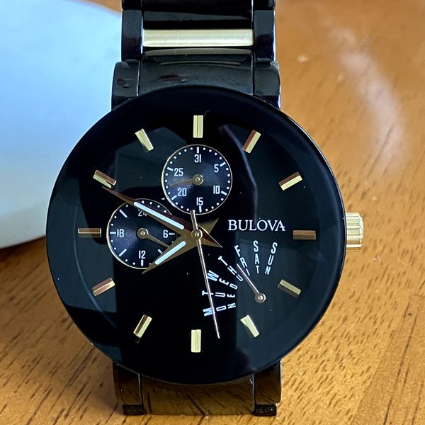 Bulova Futuro 98C124 40 mm Black and Gold Stainless Steel Men's ...