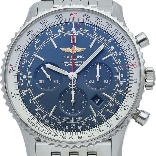 Breitling Navitimer B01 chronograph 46 blue wing logo dial AB012721 ...