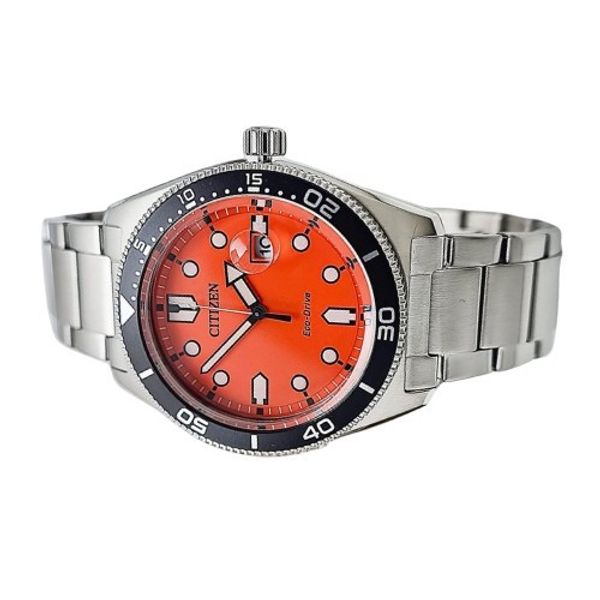 Citizen Orange Dial Date Window Eco-Drive Men's Watch AW1760-81X ...
