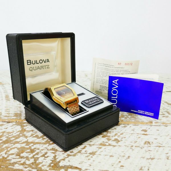 RARE VINTAGE BULOVA COMPUTRON 1970s N6 RED LED DIGITAL WATCH w/box ...