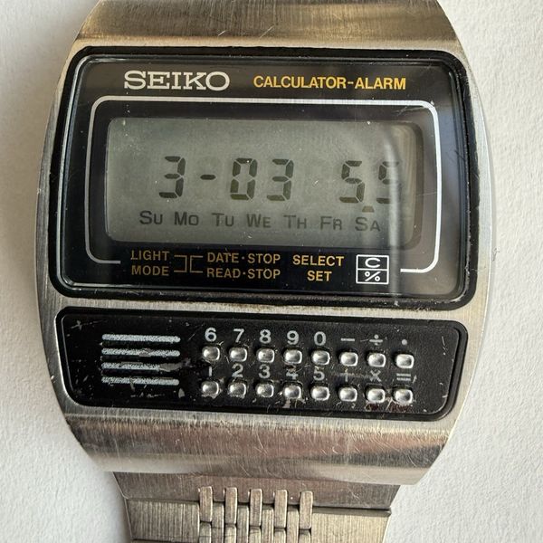 Vintage Seiko Digital Calculator Alarm Watch C359-5000 Oct 1979 Working ...