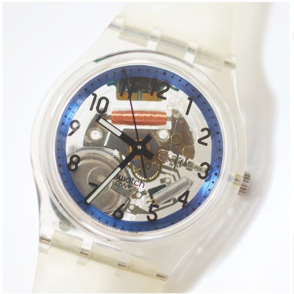 [Used] Watch S645 with a blue line on the skeleton dial of the swatch ...