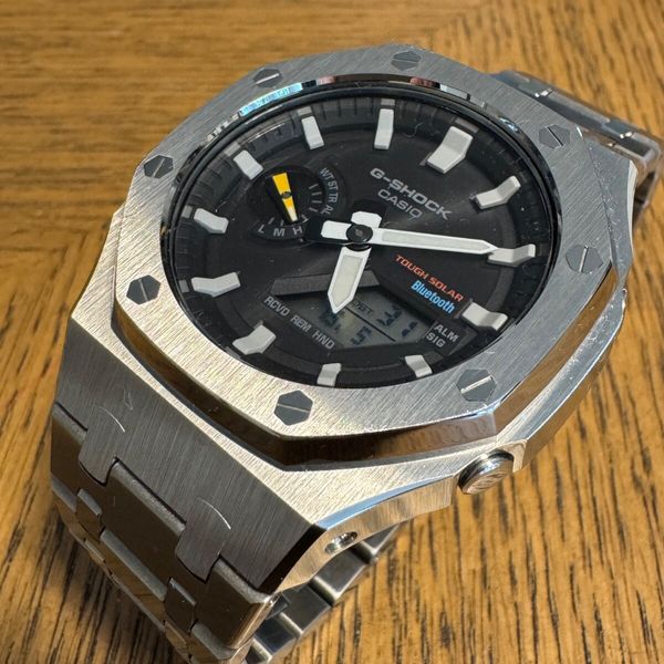 Casio GA-B2100 G-Shock bluetooth solar watch, with two Casioak mod ...