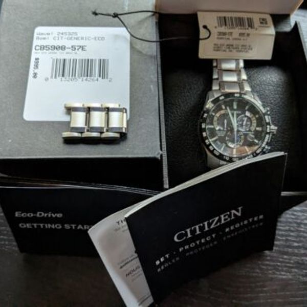 Citizen CB5908-57E Titanium Eco Drive perpetual calendar | WatchCharts Marketplace