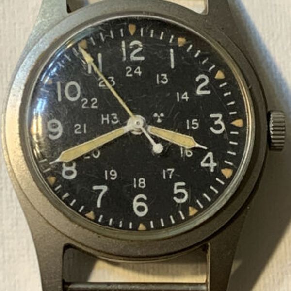 VINTAGE 1979 HAMILTON H3 U.S. MILITARY WATCH - Works! Glows In Dark ...