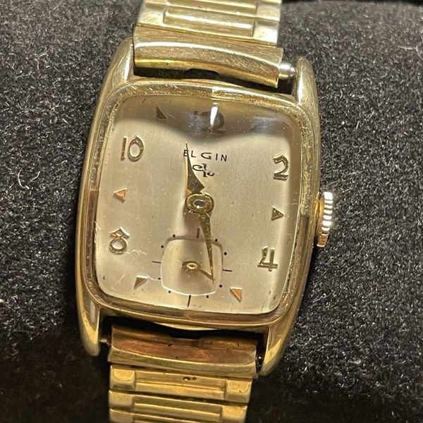 Vintage Men's Elgin Tank Watch 17 Jewels Manual Winding With Split ...