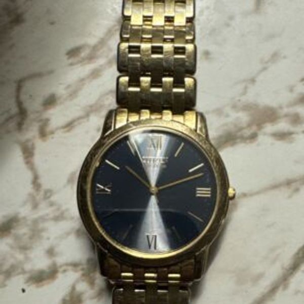 Citizen Eco-Drive Stiletto G431-T001807 Gold Tone Stainless Steel Men's ...