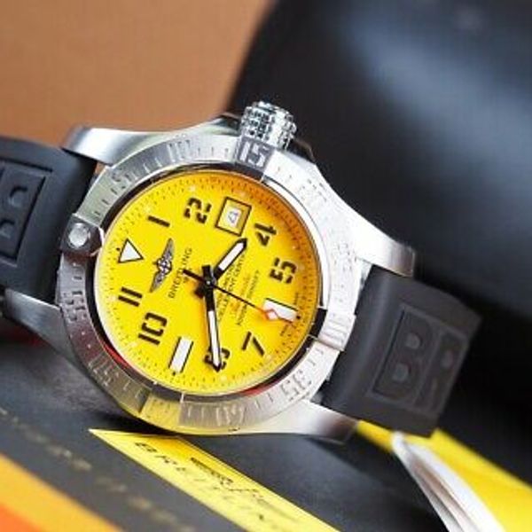 Breitling Avenger II Seawolf A17331 Cobra Yellow Dial Rubber Strap 2018 ...