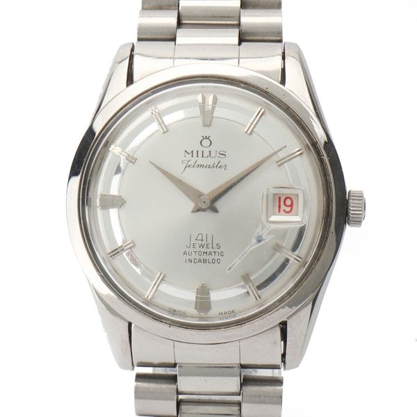 MILUS JETMASTER 21 JEWELS MEN'S STAINLESS STEEL WATCH ORIGINAL BAND ...