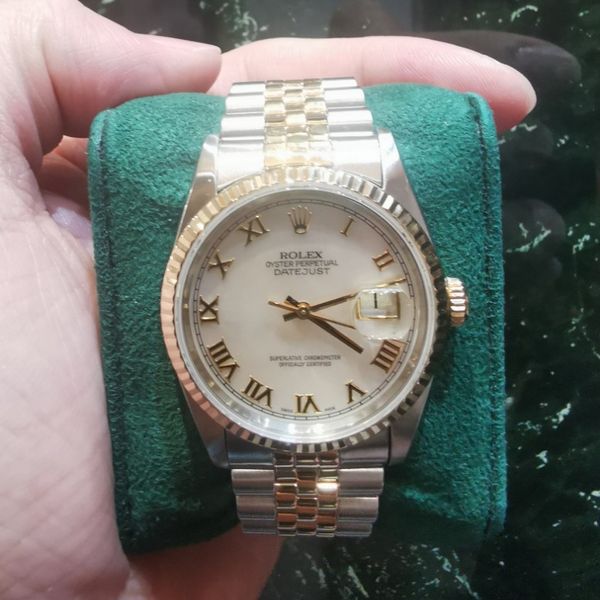 Rolex Datejust 36 half gold mop roman Jubilee 16233 | WatchCharts ...