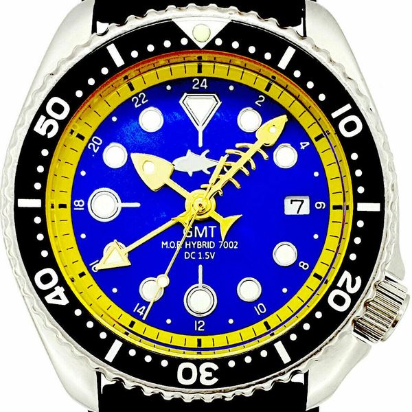 Seiko Scuba Divers Hybrid GMT/24h 1994 'Fishbone' SDS001 'Tuna' 7002 ...