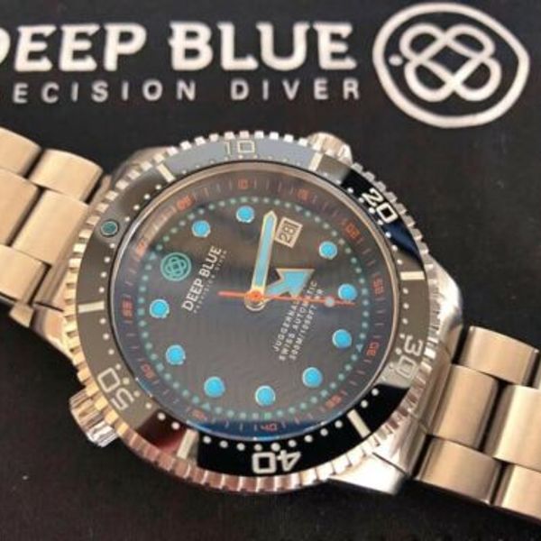 Deep Blue Juggernaut IV Swiss Automatic Men's Watch - Diver-Black/Bezel ...