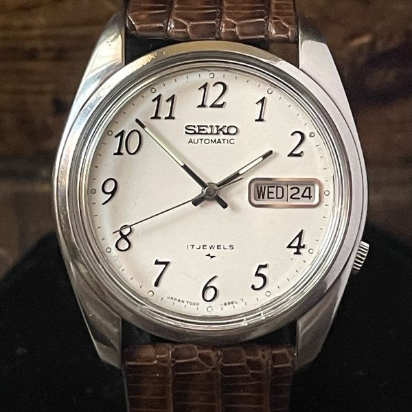 Vintage SEIKO Automatic 7009-8219 Day&Date Menâ s Watch Japan rare dial ...