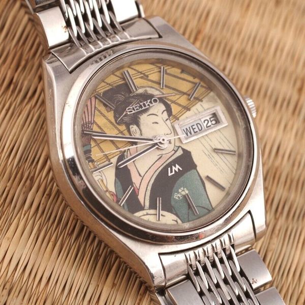 Serviced 1970's Vintage Seiko LOADMATIC LM 5605-7070 Ukiyo-e Dial Wrist ...
