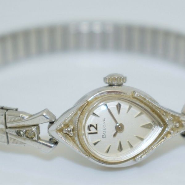 Vintage BULOVA 17J 5BA Women's Teardrop Pear-Shaped Watch M8 1968 Case ...