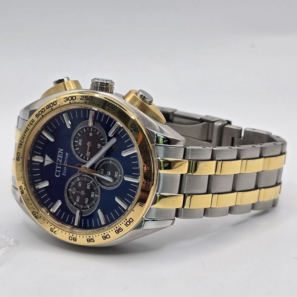 Citizen Eco-Drive Men's Chronograph Calendar Silver Watch 43MM CA4544 ...