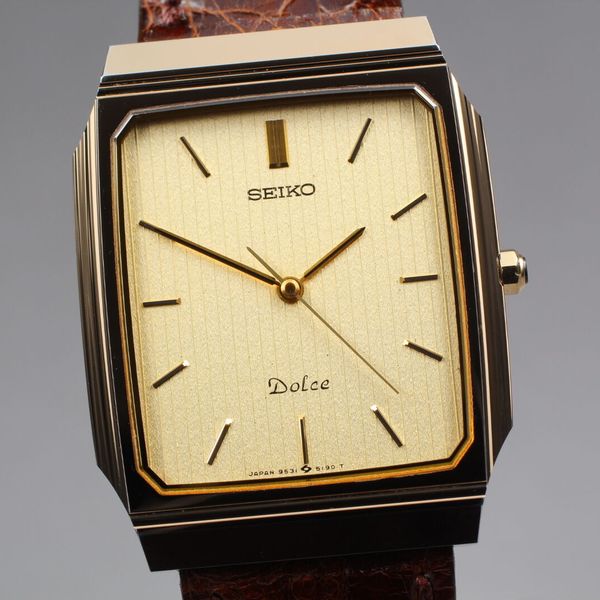 [Near MINT] Seiko Dolce 9531-5160 Tungsten 28mm Gold Dial Qz Men's Vintage Watch | WatchCharts ...