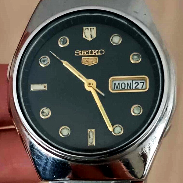 Vintage Seiko 5 automatic Black dial watch 17 jewels Cal 6309 ...