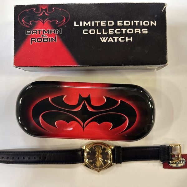 RARE 1997 Batman & Robin Limited Edition Fossil Watch with Tin 22/1000 ...