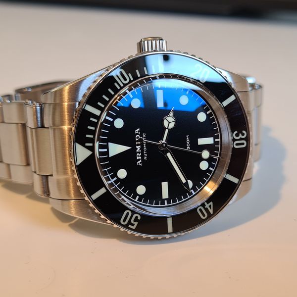 [£499 GBP] Armida A9 300m Dive Watch - Black Dial | WatchCharts Marketplace