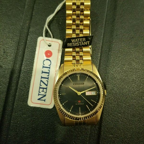 Citizen Day Date Datejust Automatic Gold Mens Watch NOS RARE Fluted ...