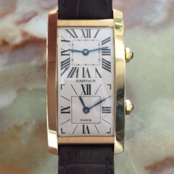 Vintage Cartier Dual Time Cintree Mechanical 18k YG Mint | WatchCharts ...