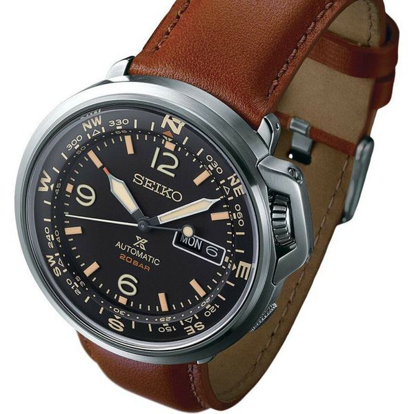 NEW Seiko Prospex Outdoor Automatic Compass Brown Strap Watch SRPD31K1 ...