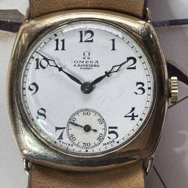 Vintage Deco Style Porcelain Dial Omega Trench Watch Running Great ...
