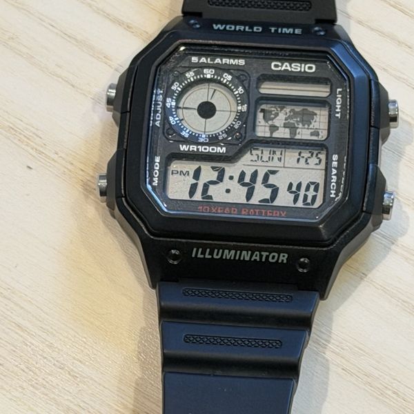 Casio Men's Chronograph Watch Illuminator 3299 AE-1200WH Casio Royale ...