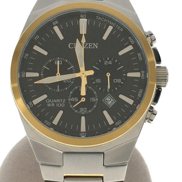 [Used] CITIZEN Solar watch / Analog / Stainless steel / BLK / SLV [Clothing accessories, etc ...