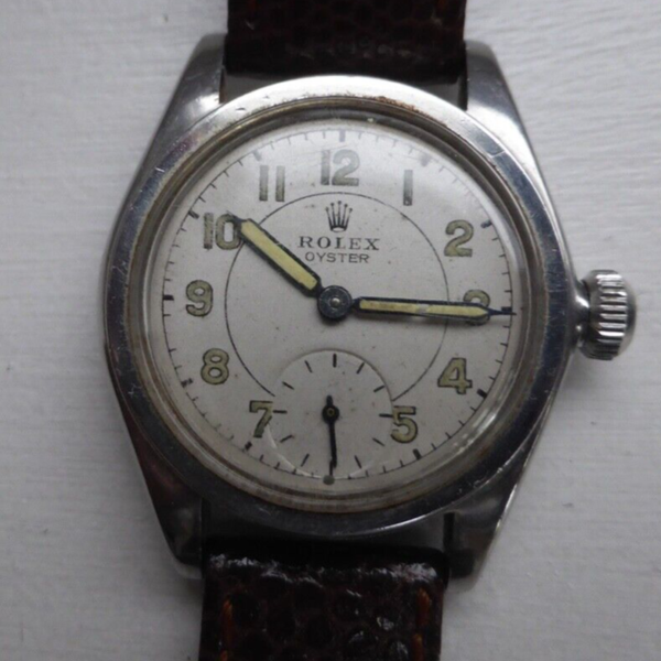 Vintage Rolex Oyster c.1930s/WW2 Era Steel Hand Wind Wrist Watch ...