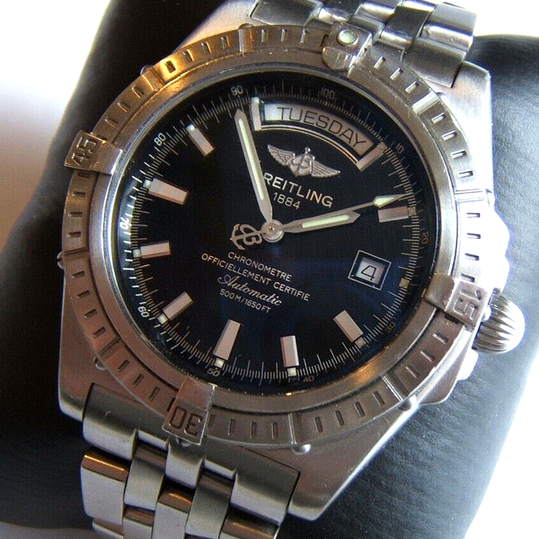 BREITLING BLACK HEADWIND A45355 AUTOMATIC DAY DATE CHRONOMETER 500M DIVER 43MM | WatchCharts ...