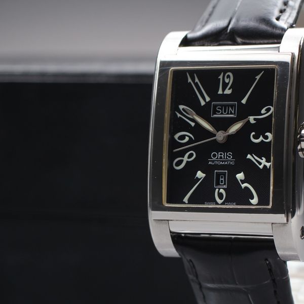 ORIS Rectangular 585-7525-40-02 Day Date Black Automatic Men's Watch From JAPAN | WatchCharts ...