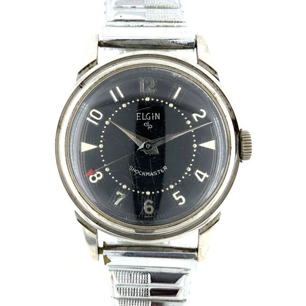 Vintage Elgin Shockmaster Manual Winding Stainless Steel Watch Menâ s ...